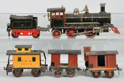 Train Set; Marklin, Pre-War, 1-Gauge, Locomotive, Tender, Freight Cars ...
