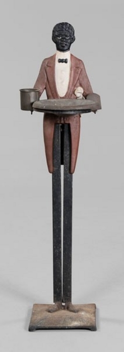 Smoking Stand; Black Butler, Cast Iron, 33 inch.