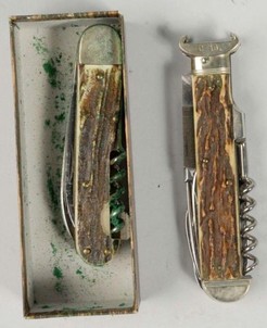 Pocket Knife; Sportsman (2), Bartsch & Diefenthal, Stag, Multi-Blade, 5 ...