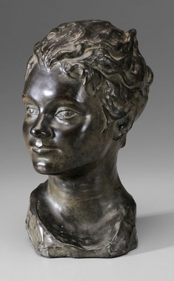 Bronze Sculpture; Rousseau (Victor), signed, Portrait Bust of Marie ...