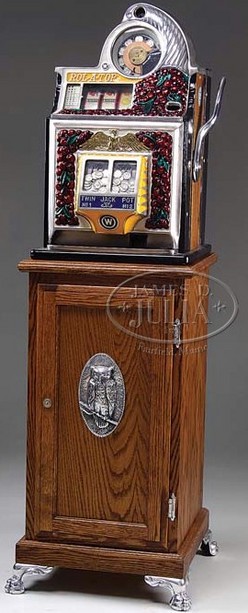 Slot Machine; Watling, Rol-A-Top, Cherry Front, 5 Cent, Cabinet.