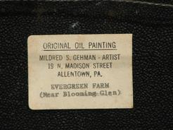 Gehman, Mildred S; Oil on Board Painting signed, Evergreen Farm, Winter ...