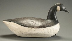Decoy; Stevens (Ivy)?, Canada Goose, Carved, Repaint.