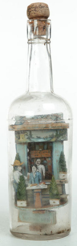 Bottle Whimsy; Worner (Carl), Find The Missing Man, Jim Cave Bar, 11 inch.