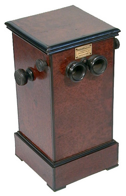 Stereoscope; Jules Richard, Verascope, Burl Mahogany, 50 View Capacity ...