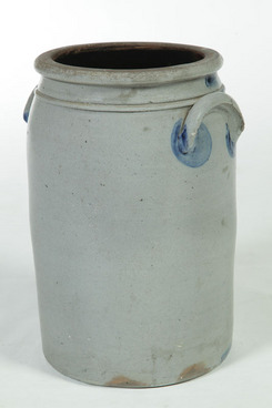 Stoneware; Hamilton & Jones, Crock, Cobalt Stenciled Rose Decoration ...