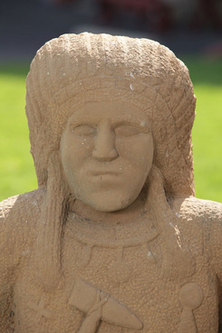 Folk Carving; Reed (Ernest 'Popeye'), signed 1974, Seated Chief with ...