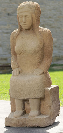 Folk Carving; Reed (Ernest 'Popeye'), signed 1974, Indian Woman with ...