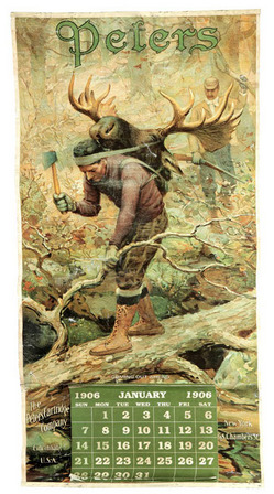 Calendar; Peters Cartridge Co, 1906, Coming Out Ahead, 26 inch.