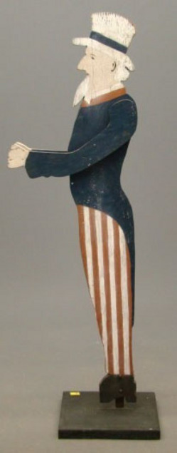 Uncle Sam; Flag Holder, Wood Silhouette, 5 ft.