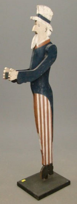 Uncle Sam; Flag Holder, Wood Silhouette, 5 ft.