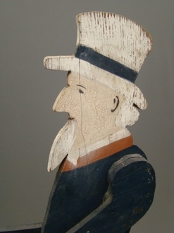 Uncle Sam; Flag Holder, Wood Silhouette, 5 ft.