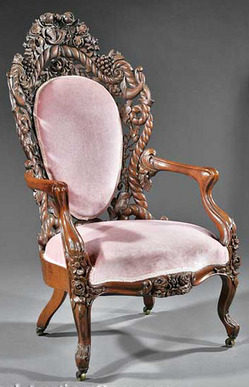 Furniture: Chair-Arm; Victorian, Rococo Revival, Belter (John Henry ...