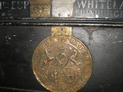 Safe; Milner's Patent, Iron Chest, Coat of Arms Medallion, 20 inch.