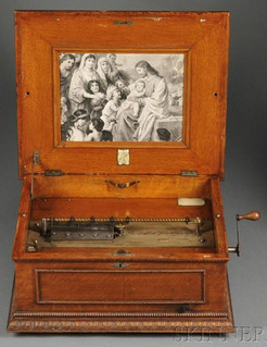 Music Box; Imperial Symphonium, Disc (15 inch), Double Comb, Oak Case ...