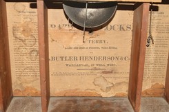 Shelf Clock; Butler & Henderson, Pillar & Scroll, Reverse Painted ...