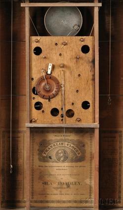 Shelf Clock; Hoadley (Silas), Pillar & Scroll, Mahogany, Upside-Down 30 ...
