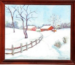 Anderson, Ruth Bernice; Oil on Board Painting, signed 1945, Winter ...