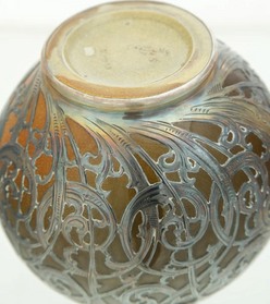 Rookwood Pottery; OCP, Standard Glaze, Vase, Floral, Silver Overlay, 10 ...