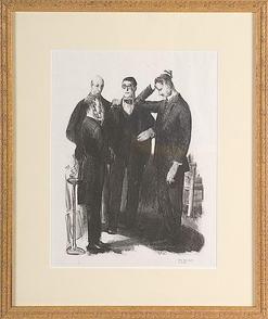Bellows, George Wesley; Lithograph, signed 1921, Four Friends, 11 inch.