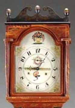 Tall Case Clock; New York, Federal, Painter (Rufus Cole), Whiting Dial ...
