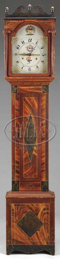 Tall Case Clock; New York, Federal, Painter (Rufus Cole), Whiting Dial ...