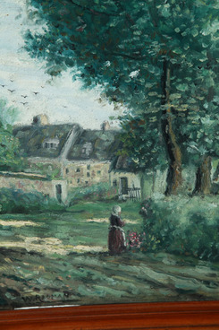 Redman, W; Oil on Canvas Painting, signed, Landscape, Tall Tree with Woman.