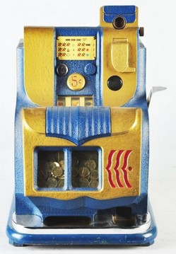 Slot Machine; Mills, QT, Hash Mark, 5 Cent.