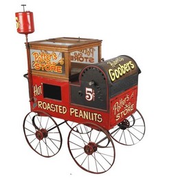 Vending Cart; Roasted Peanuts Wagon, Potter's Old Store Peanuts & Goobers.