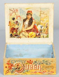 Cigar Box; Gypsy Queen Cigarettes, Wood.