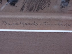 Garber, Daniel; Etching, signed, Backyards New Hope, 8 inch.