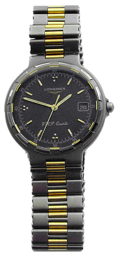 Wristwatch; Man's, Longines, Conquest XL, Titanium & Stainless, Link Band.