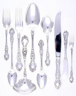 Flatware; Sterling Silver, Wallace, Violet Pattern, 67 Pieces.