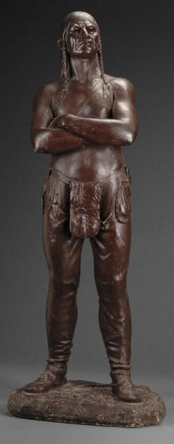 Plaster Sculpture; Dallin (Cyrus Edwin), inscribed, Standing Indian, 38 ...