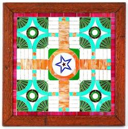 Gameboard; Parcheesi, Slag Glass, 19 inch.