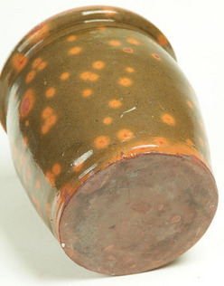 Redware; Gonic, Jar, Green Glaze, 9 inch.
