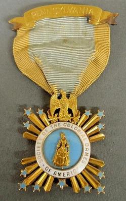 Medal; Colonial Dames of America, Pennsylvania, circa 1900.