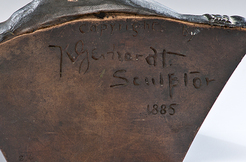 Bronze Sculpture; Gerhardt (Karl), signed 1885, Bust of Ulysses S Grant ...