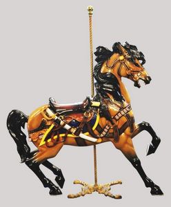 Carousel Horse; Mueller, Military, Fiberglass Replica.