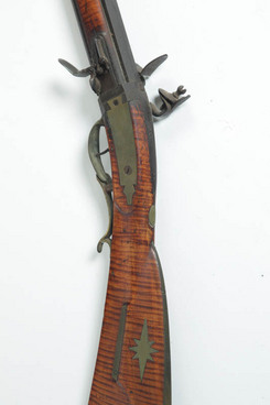 Musket; Lord (J), Flintlock, 1856, Curly Maple, 2 Over-Under Revolving ...