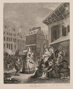 Hogarth, William; Engraving (4), (after Jonathan Tyers), signed, The ...