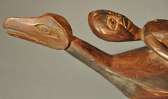 Ceremonial; Haida, Dance Rattle, Human & Raven Form, 12 inch.