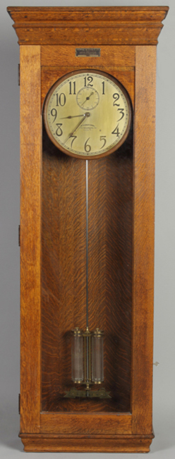 Wall Clock; International Time Recording, Master Clock, Oak Case ...