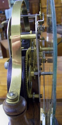 Calendar Clock; Ithaca, Skeleton, Welch 1870 Movement, Rosewood, Glass ...