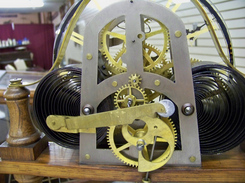 Calendar Clock; Ithaca, Skeleton, Welch 1870 Movement, Rosewood, Glass ...
