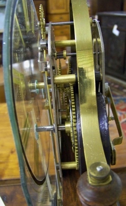 Calendar Clock; Ithaca, Skeleton, Welch 1870 Movement, Rosewood, Glass ...