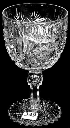 Cut Glass; Hoare (J), Brilliant, Water Goblet, Acme Pattern, 6 inch.