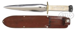 Knife; Scagel (William), Fighter, Dagger, Ivory Handle, Sheath, 13 inch.