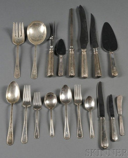 Flatware; Sterling Silver, International, Pine Tree Pattern, 84 Pieces.