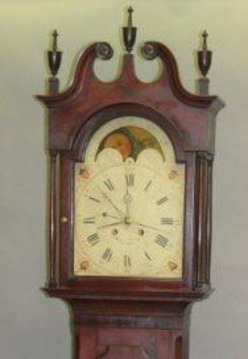 Tall Case Clock; Pennsylvania, Federal, Hoff (George Jr), Cherry, Broken Arch, Moon Phase Dial ...